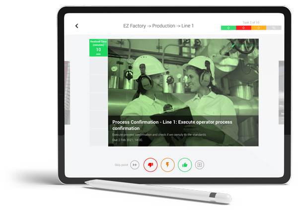 Process confirmation to maintain standards and processes
